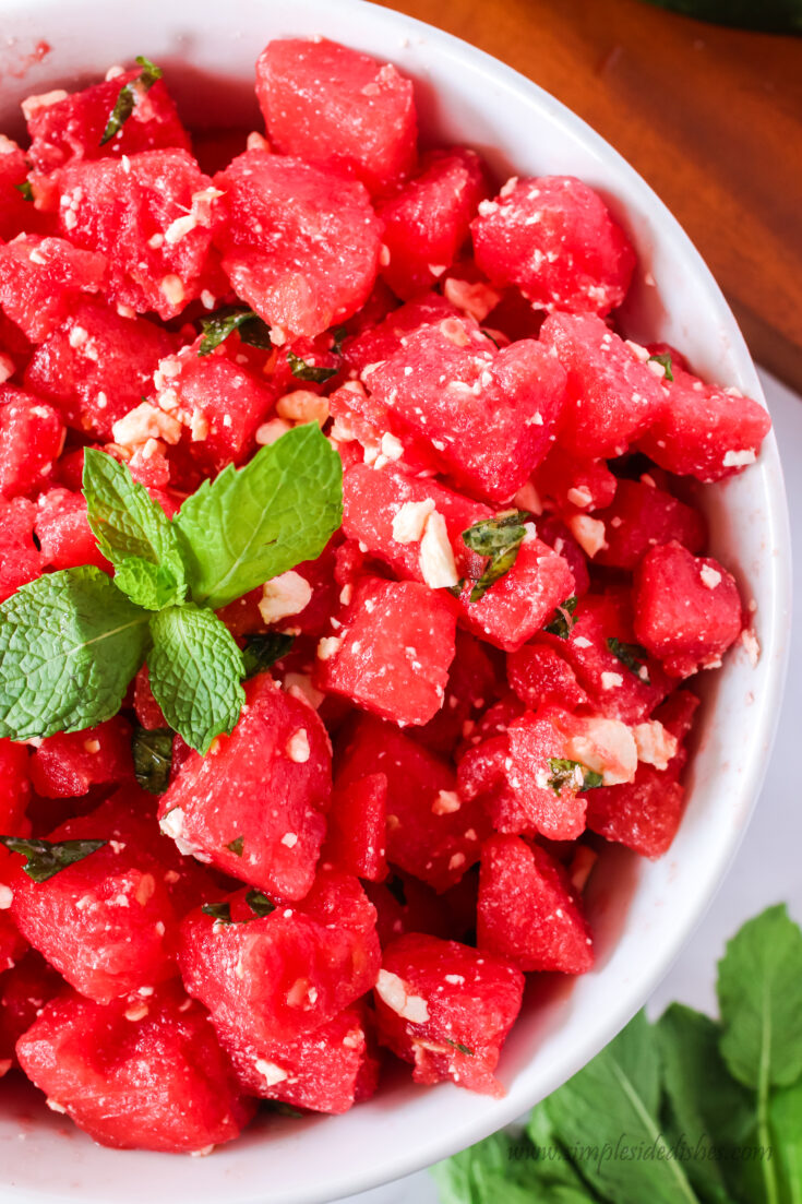 Watermelon Mint Salad - simplesidedishes.com